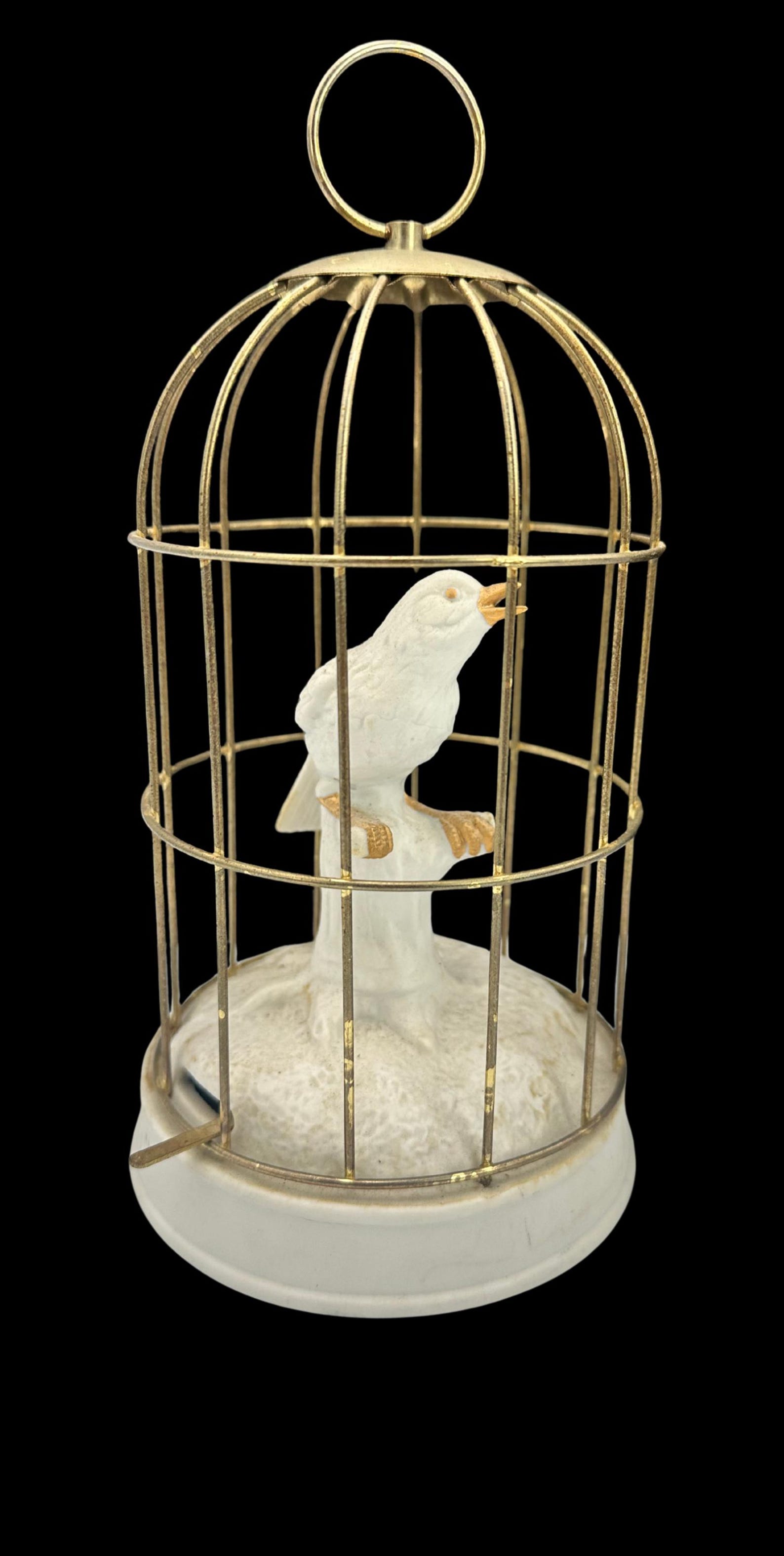 Vintage Parianware Porcelain Dove Music Box, Gilded Cage - Etsy