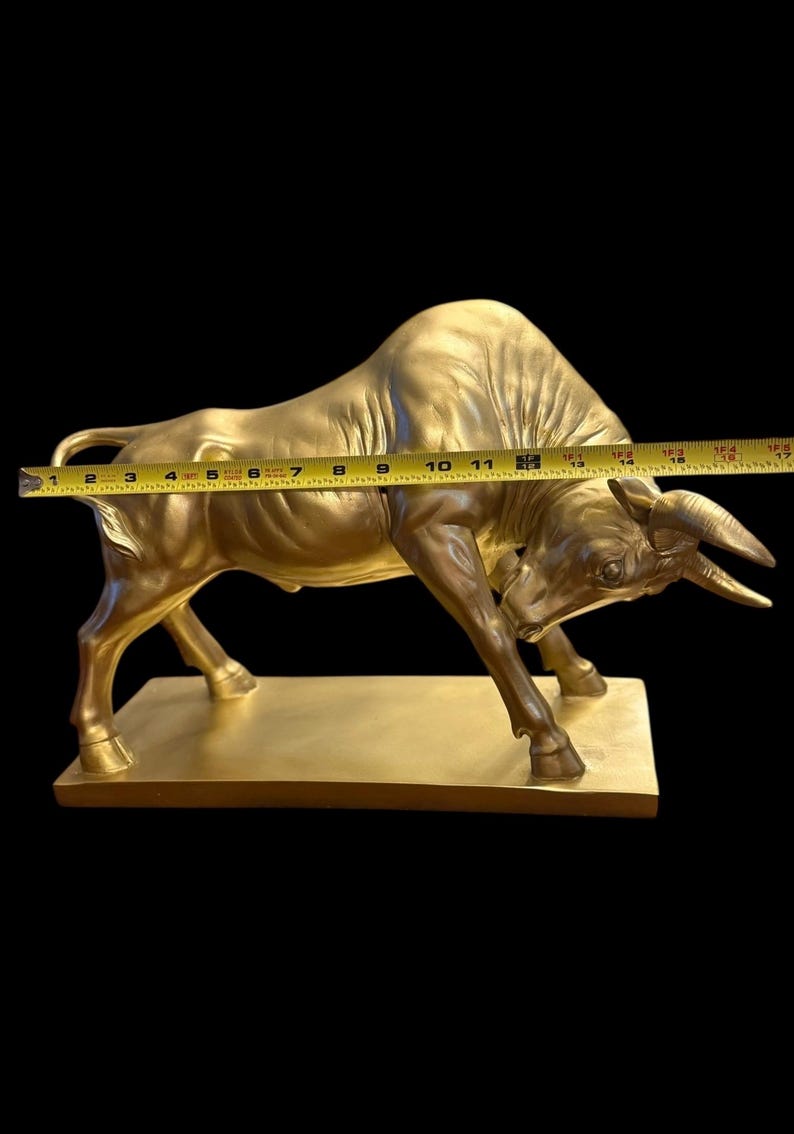 Golden Charging Bull Sculpture - Etsy