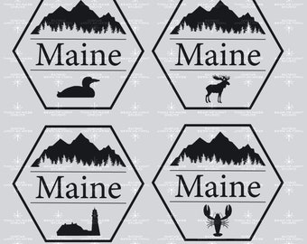 Maine SVG Bundle, Maine SVG, Maine State Clipart, Cut Files for ...
