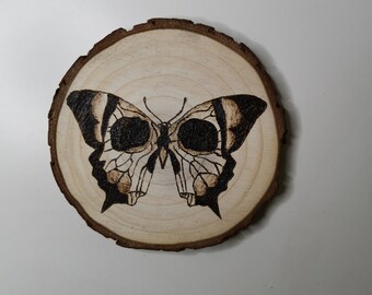 Raven Pyrography Coaster Plaque Art Gift Wood - Etsy