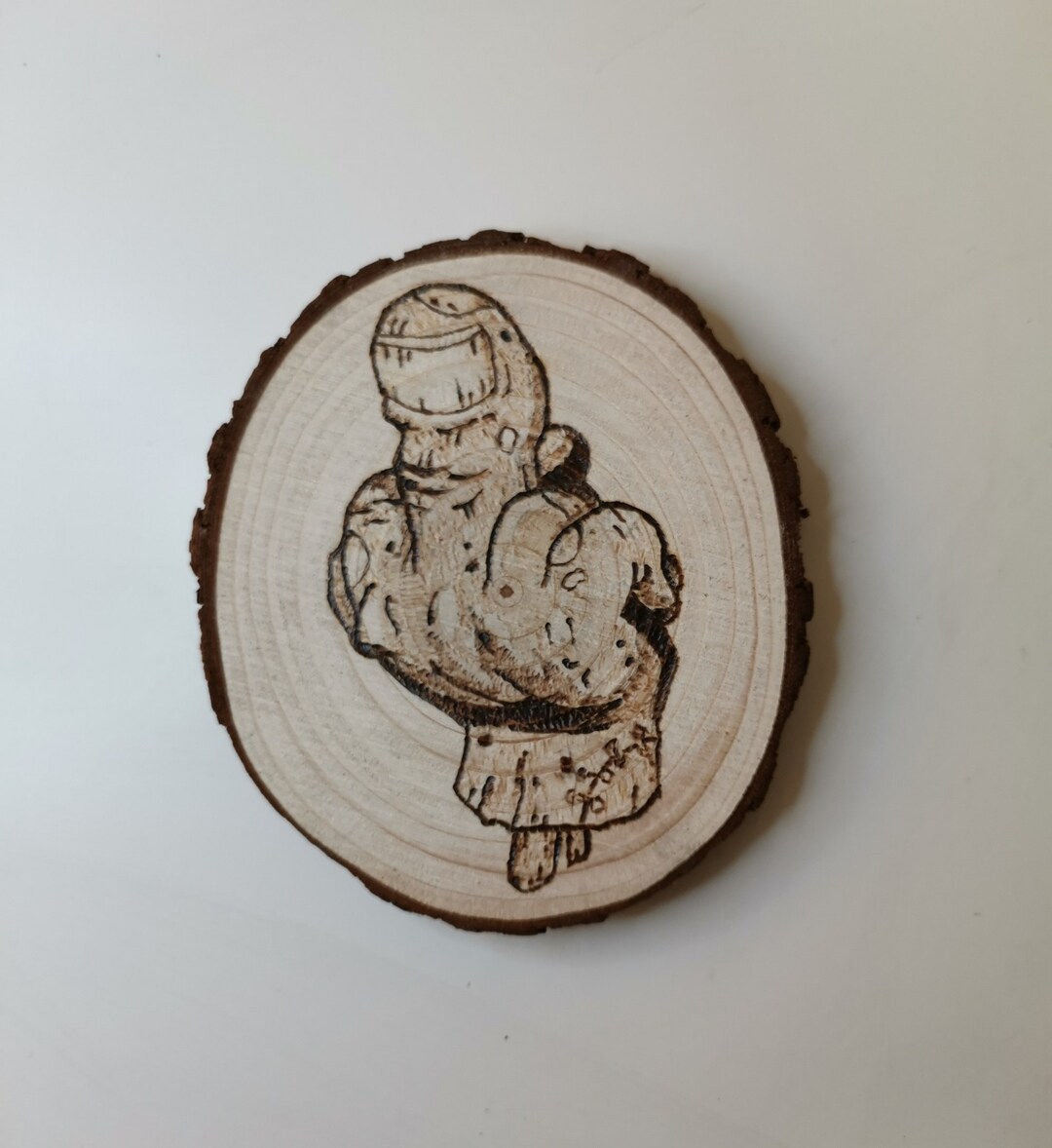 Zombie Middle Finger Pyrography Coaster Plaque Art Gift Wood Burning ...