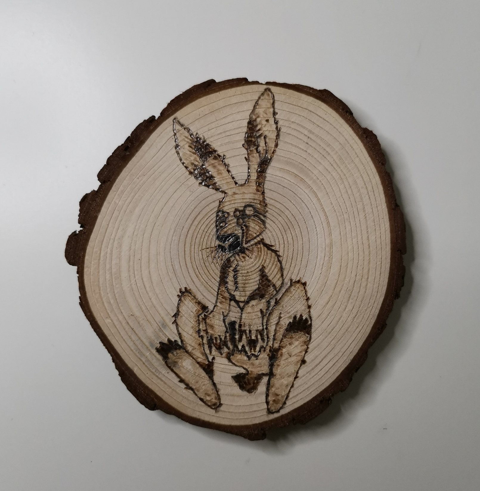Hell Bunny Pyrography Coaster Plaque Art Gift Wood - Etsy UK
