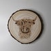 Highland Cow Pyrography Coaster Plaque Art Gift Wood Burning UK Bull - Etsy