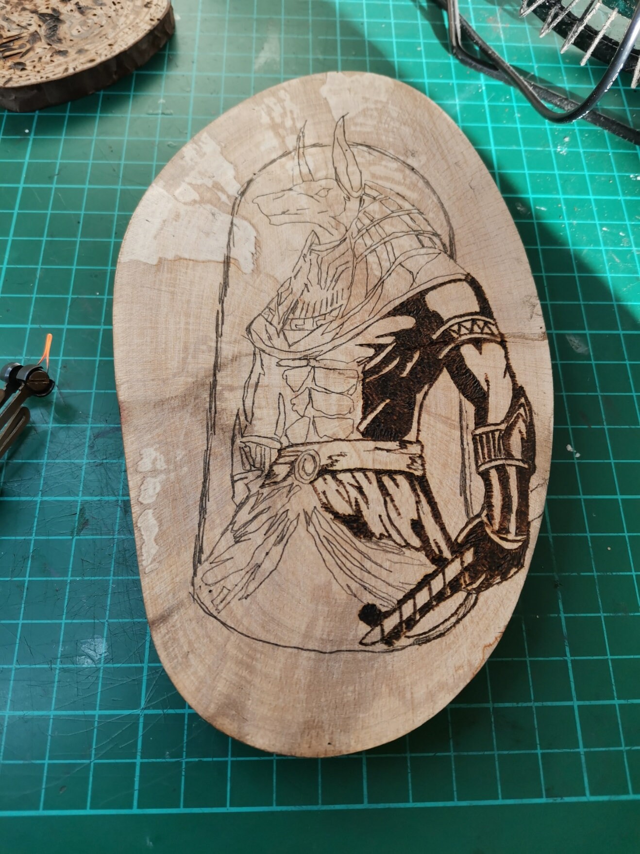 Anubis Egyptian Pyrography Art Plaque Hand Burnt Wood - Etsy UK