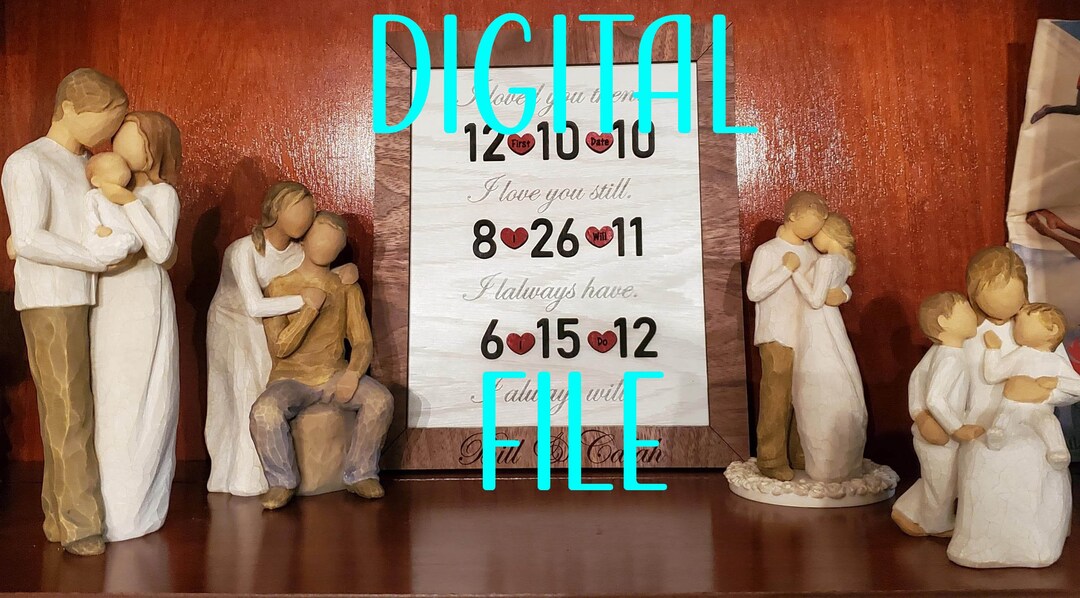 DIGITAL FILE Relationship Dates Sign With Frame, Loved You Then, Love ...