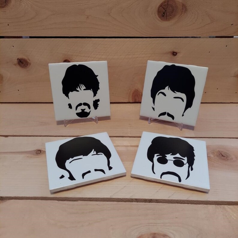 Set of 4 Beatles Coasters, Desk Coasters, Bar Decor, Father's Day Gift ...