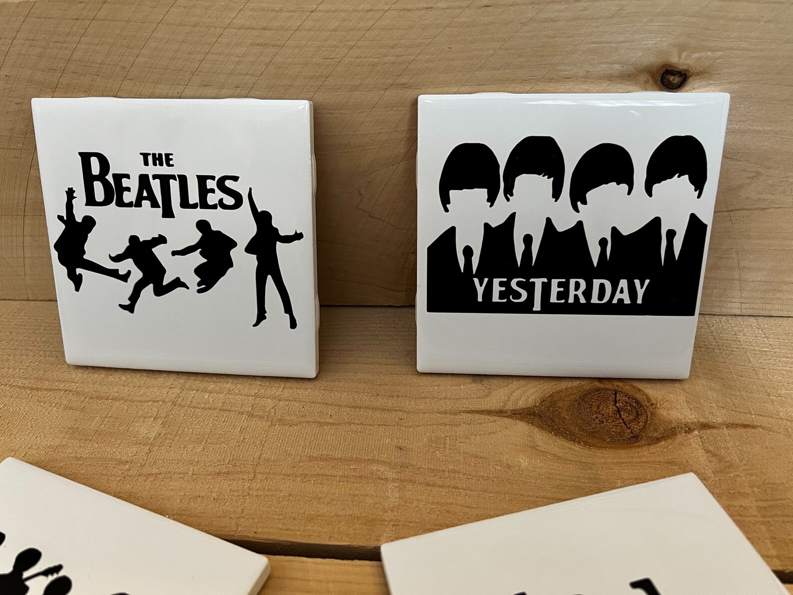 Set of 4 Beatles Coasters Version 2, Desk Coasters, Bar Decor, Father's ...