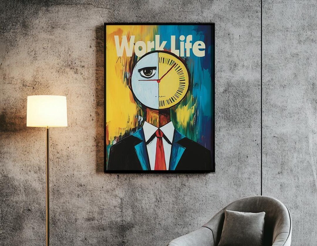 Work Life Balance Poster. Office Job. High Resolution PNG. POD Supplies ...