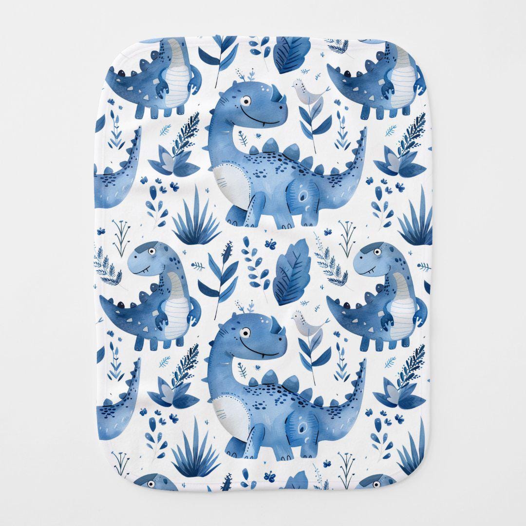 Watercolor Dinosaurs Seamless Pattern. Bold Blue Nursery Tile. Fabric ...