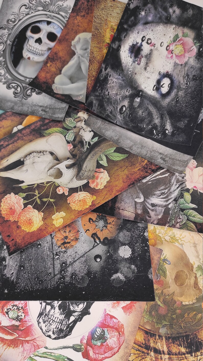 Spooky Printable Ephemera. Halloween Cards. Junk Journal Supplies ...