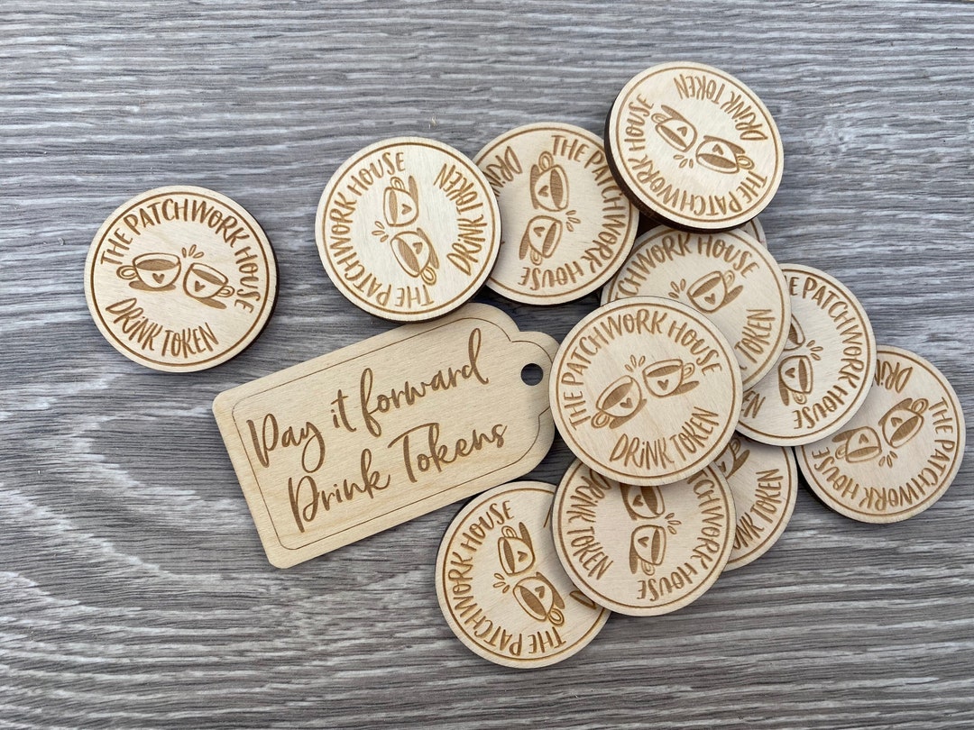 Personalised Wooden Drink Tokens - Customise With Your Company Name or ...