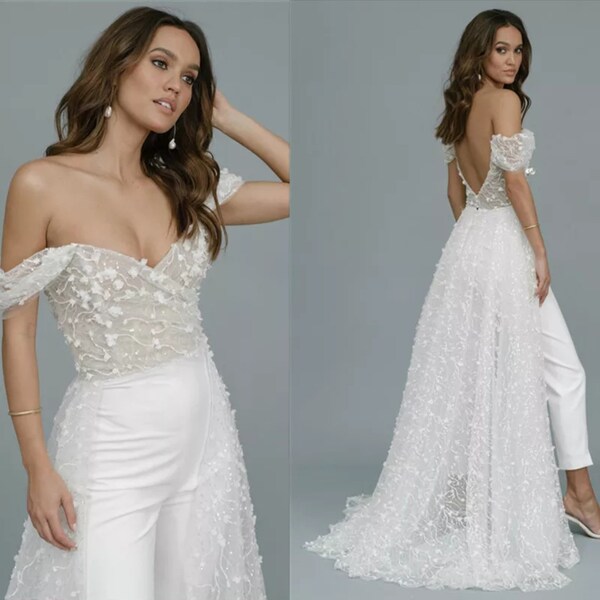 Wedding Jumpsuit With Train - Etsy