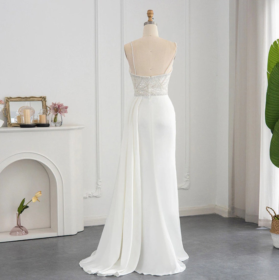 High Quality White Spaghetti Straps Women Wedding Luxury - Etsy