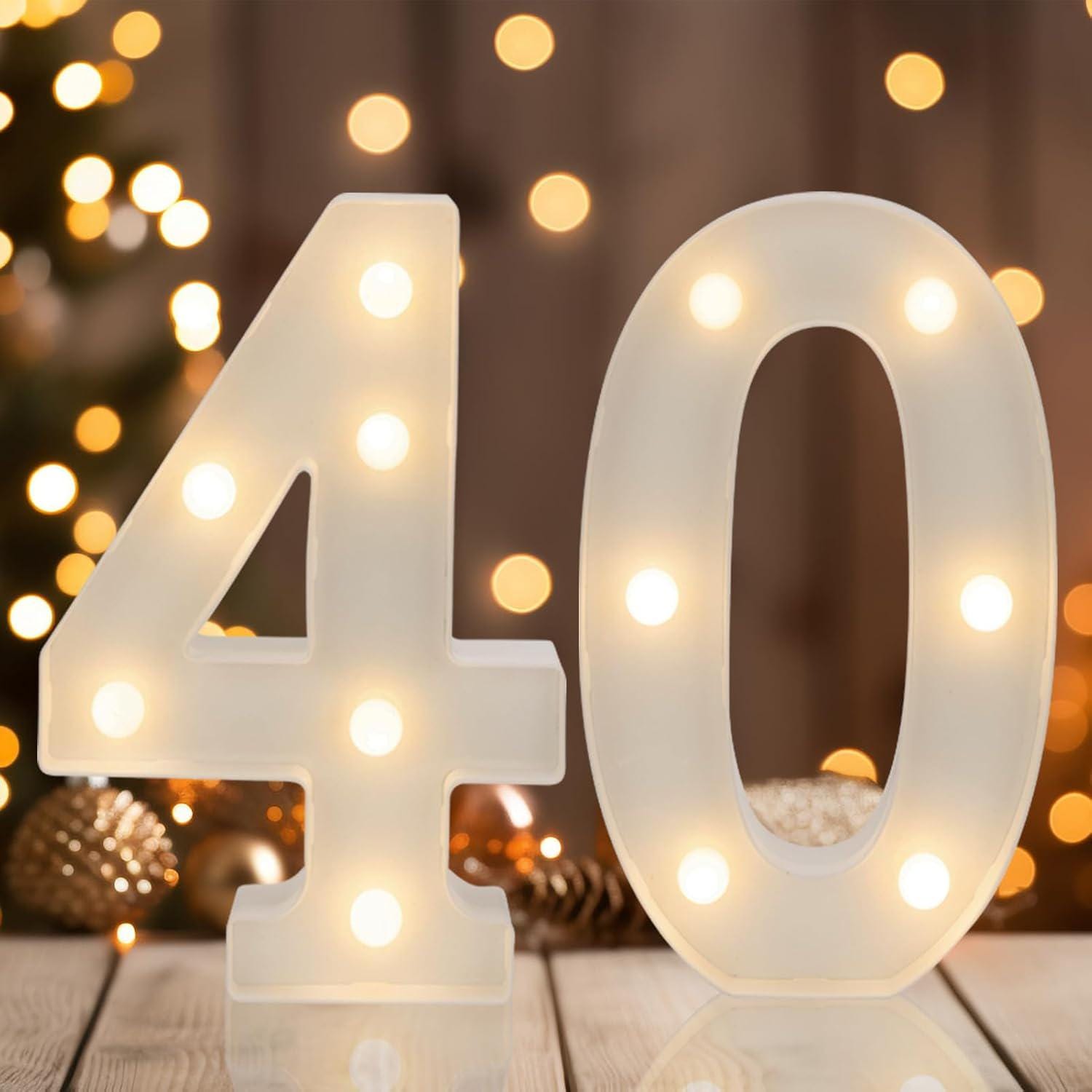 40th Birthday Decorations Marquee Numbers for 40th Anniversary ...