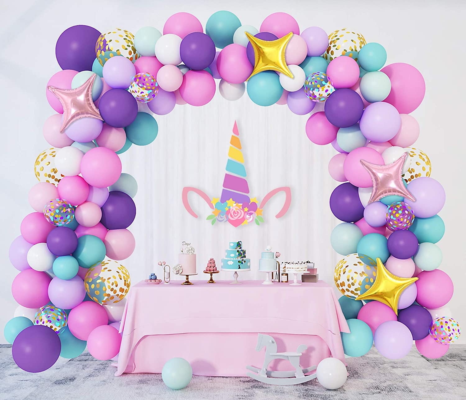 Unicorn Balloons Arch Garland Kit Unicorn Birthday Party Etsy