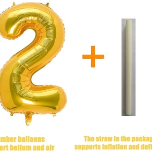 32 Inch Gold Number 2 Balloon: Party Decoration - Etsy