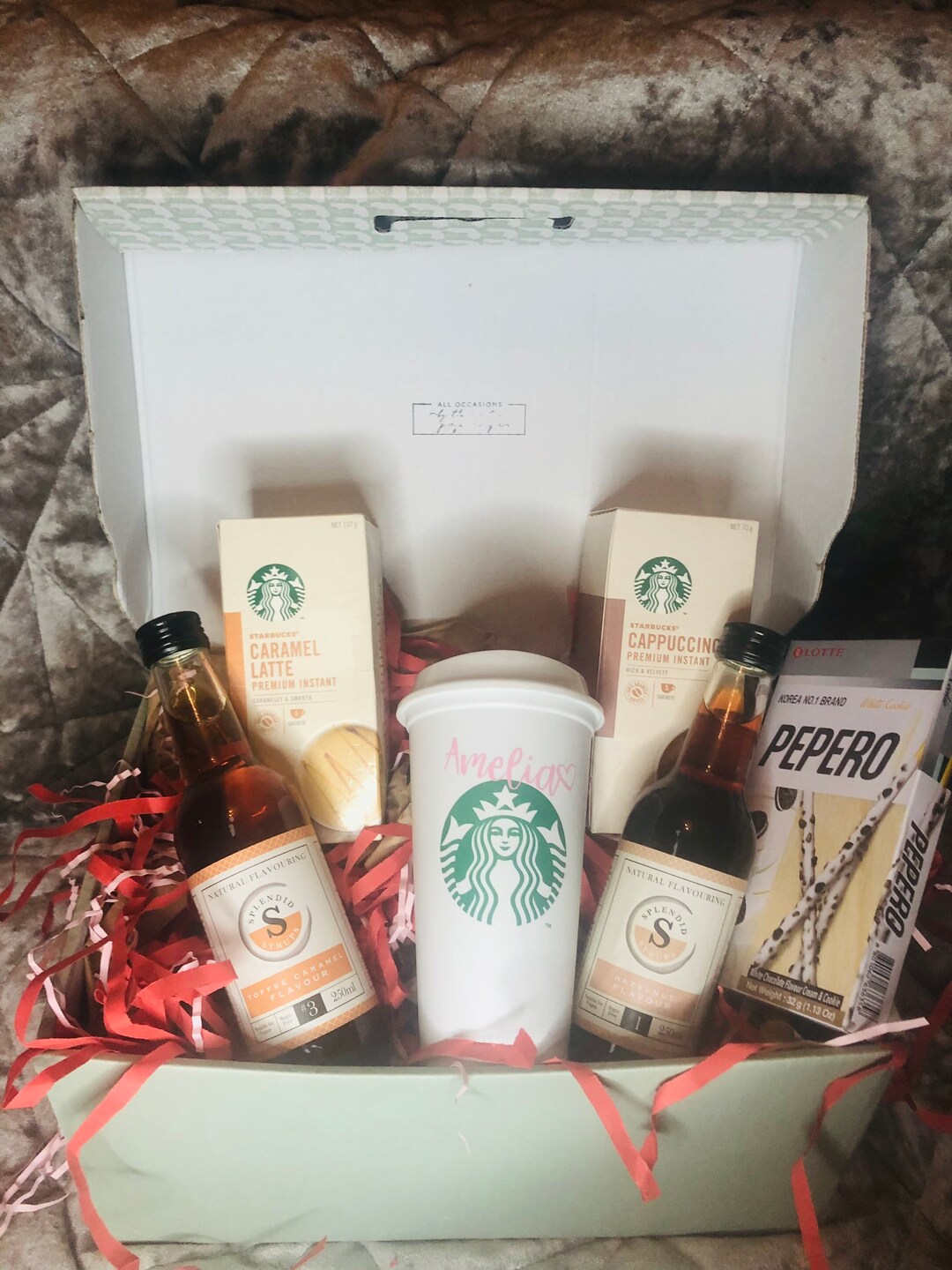 PERSONALISED STARBUCKS COFFEE Hamper, Kit, Gift Basket, Birthday ...