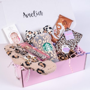 PERSONALISED LEOPARD PRINT Hamper |starbucks | Cheetah Print | Luxury ...
