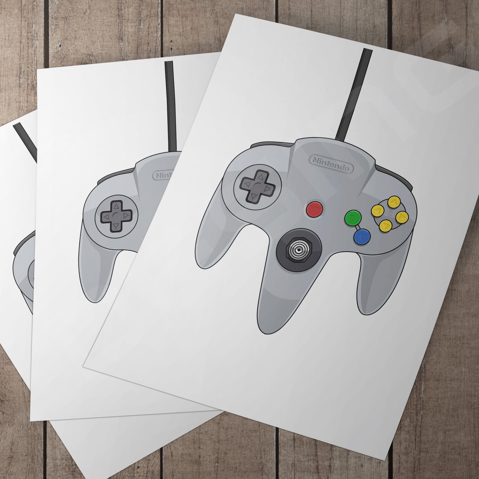 Nintendo 64 N64 Controller Illustration Print | Etsy