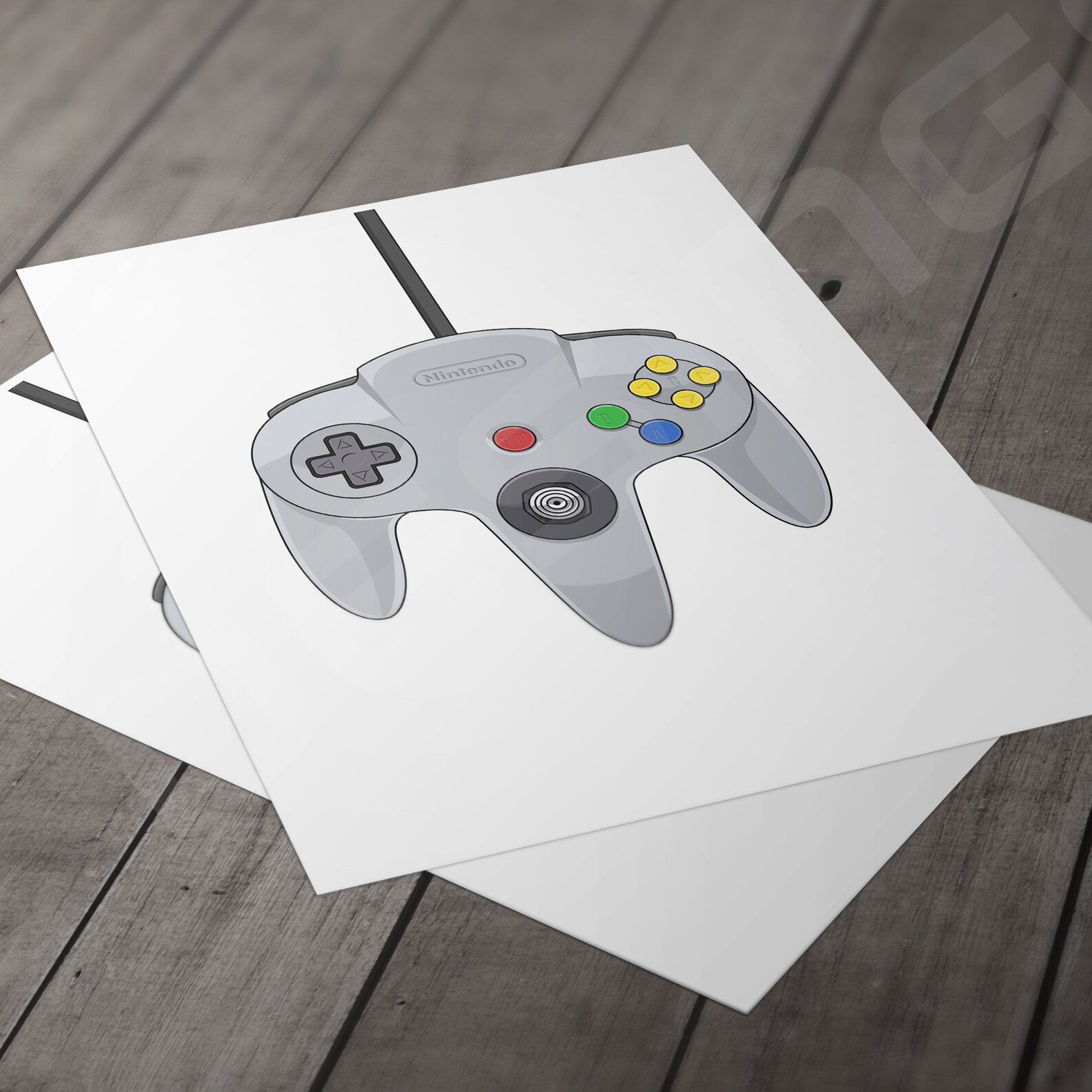 Nintendo 64 N64 Controller Illustration Print - Etsy