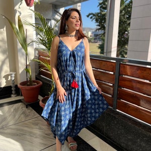 Hand Block Print Cotton Jumpsuit Boho Tie up Tassel - Etsy