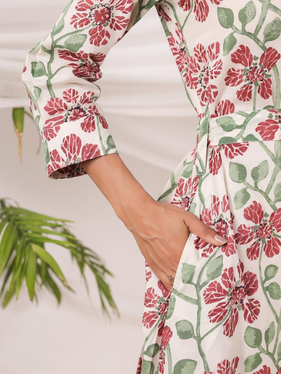 Hand Block Printed Dress | Summer Midi Dress | Cotton Floral Dress ...