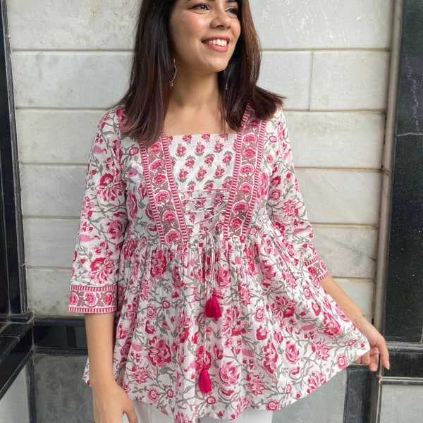 Block Print Tunic Short Dress - Etsy