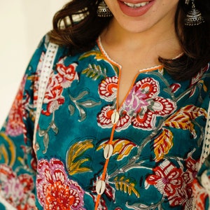 Hand Block Print Kurta Pant Set - Jaipuri Cotton Salwar Kameez - Etsy