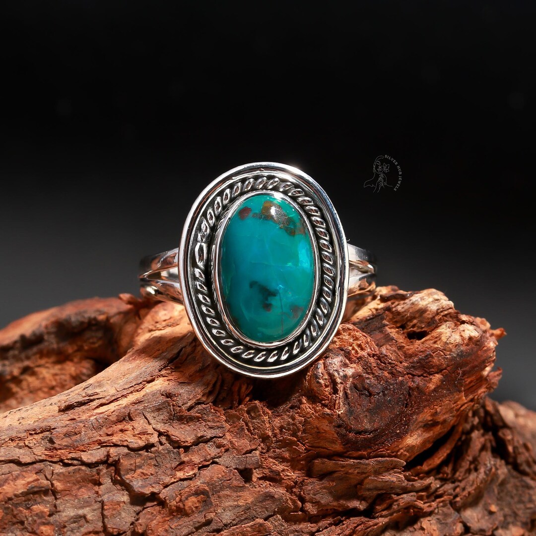 Exquisite Turquoise Ring, Gemstone Ring, Blue Band Ring, 925 Sterling ...