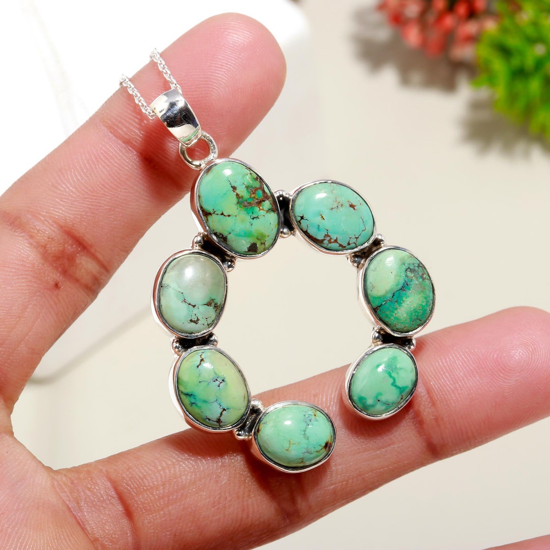 Valuable Turquoise Pendant, Gemstone Pendant, Blue Pendant, 925 ...