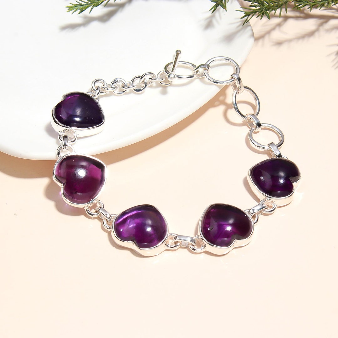 Rare Amethyst Bracelet, Gemstone Bracelet, Purple Friendship Bracelet ...