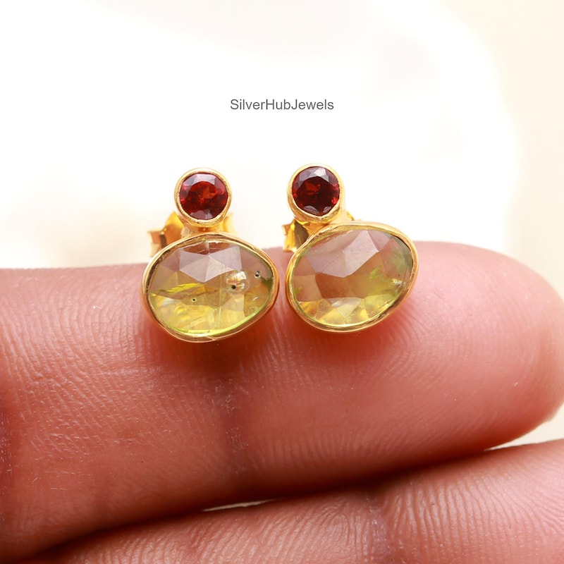 Artisan Garnet Earrings - Etsy