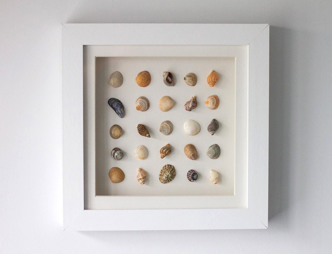Shell Art Picture Frame Handmade Costal Grid - Etsy