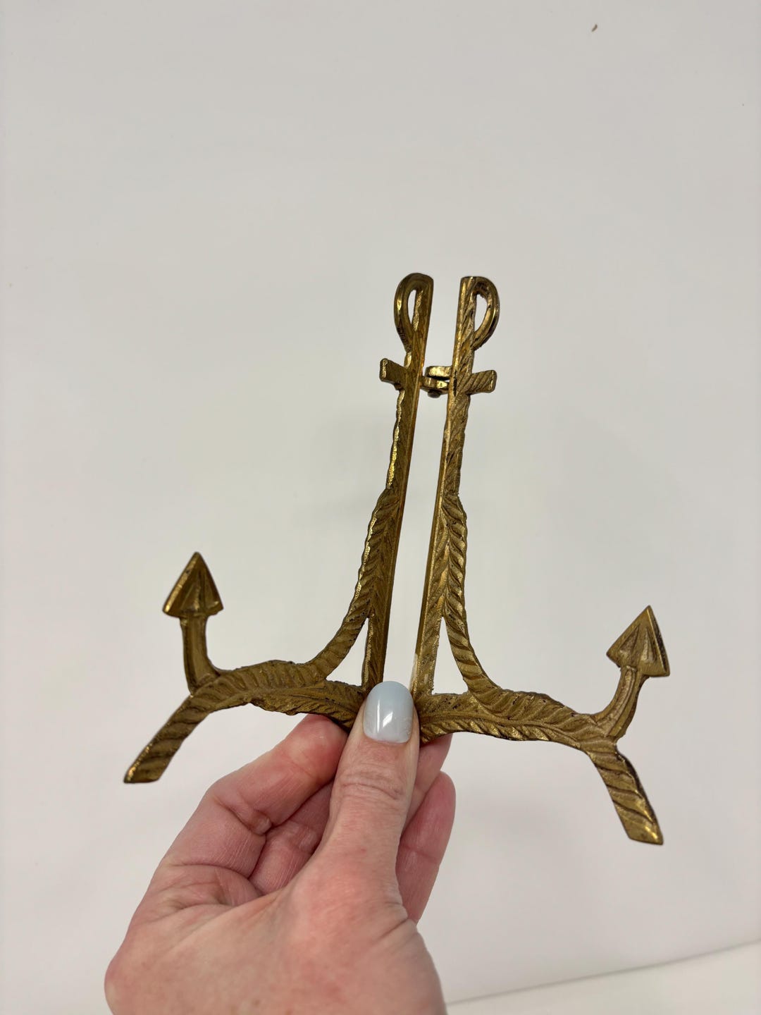 Unique Brass Easel Anchor Design / Vintage Brass Book Stand Mini Brass ...