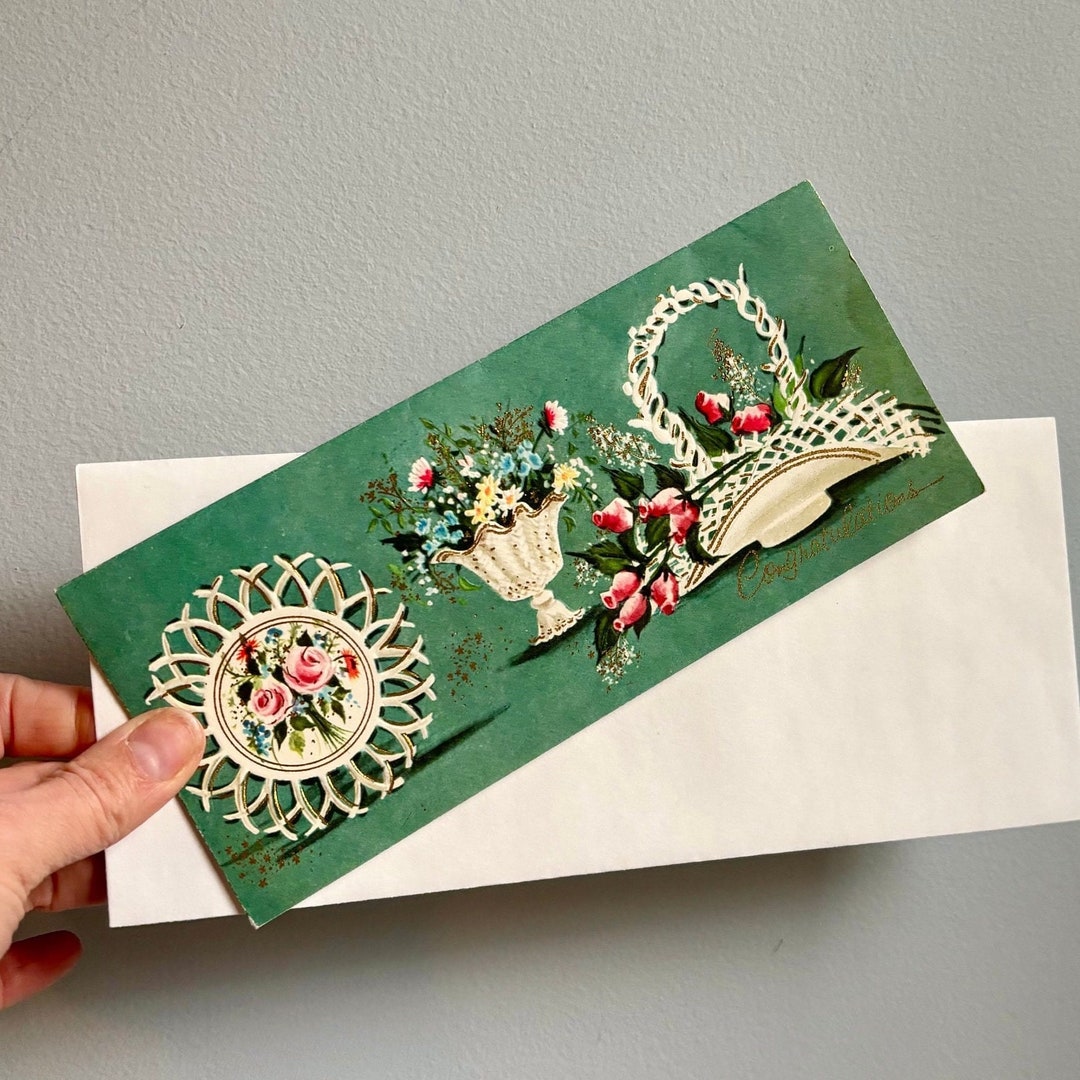 Pretty Vtg Congratulations Card / Congratulation Card Congrats Grad ...
