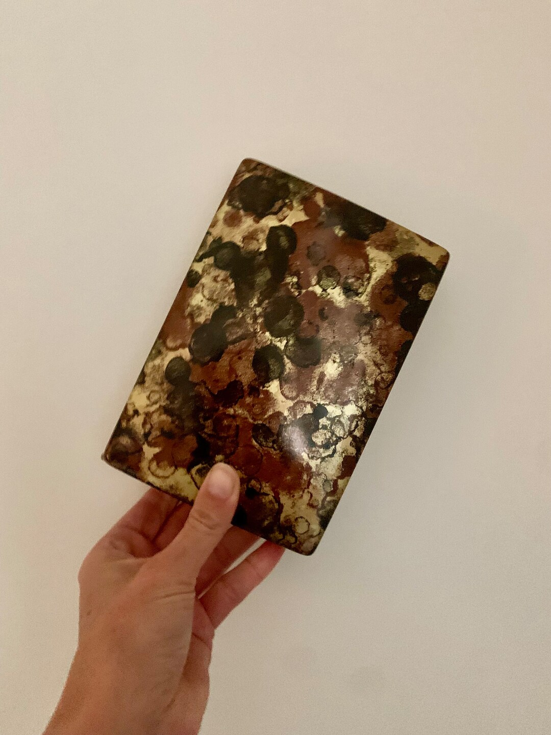 Vmottled Gold Black & Brown Hard Shell Jewelry Box / Hinged - Etsy