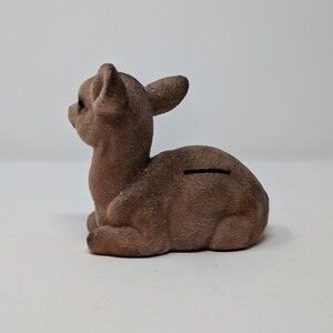 Vintage Flocked Deer Bank / Vintage Fuzzy Deer Money Bank Deer Figurine ...
