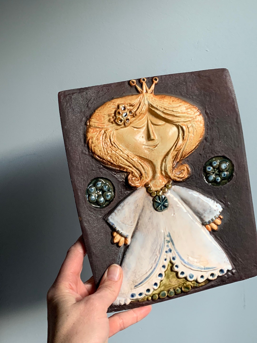 Rare Vintage Woman Art Tile / Mid Century Czech Ceramic Wall Art ...