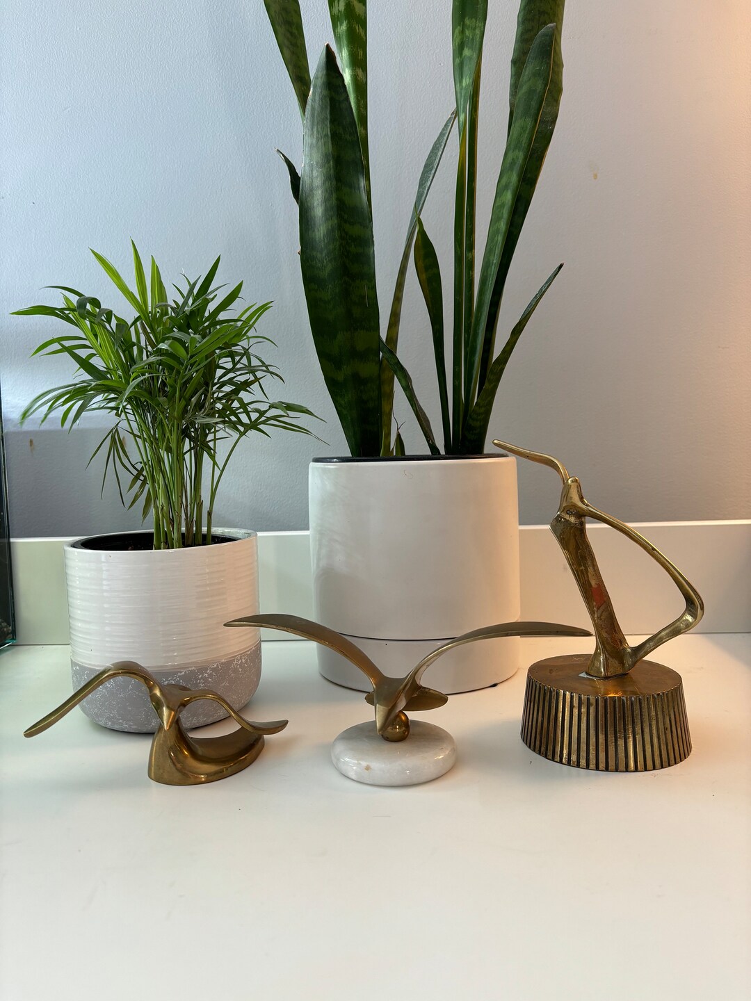 Vintage Trio of Brass Seagulls in Flight / 3 Vtg Brass Flying Seagull ...