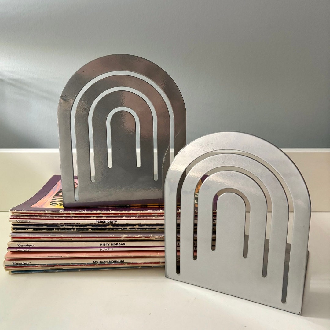 Vintage Arch Shape Bookends / 80s Spectrum Designs Metal Post Modern ...