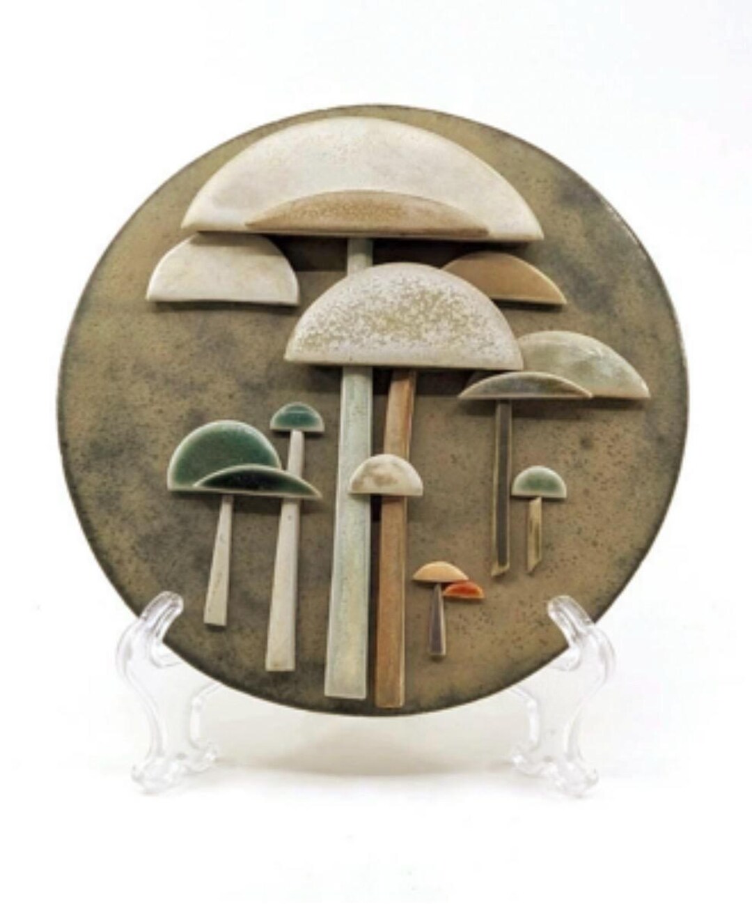 Mushroom Pottery Wall Art / Vintage OOAK Anne Plant Artwork Handmade ...