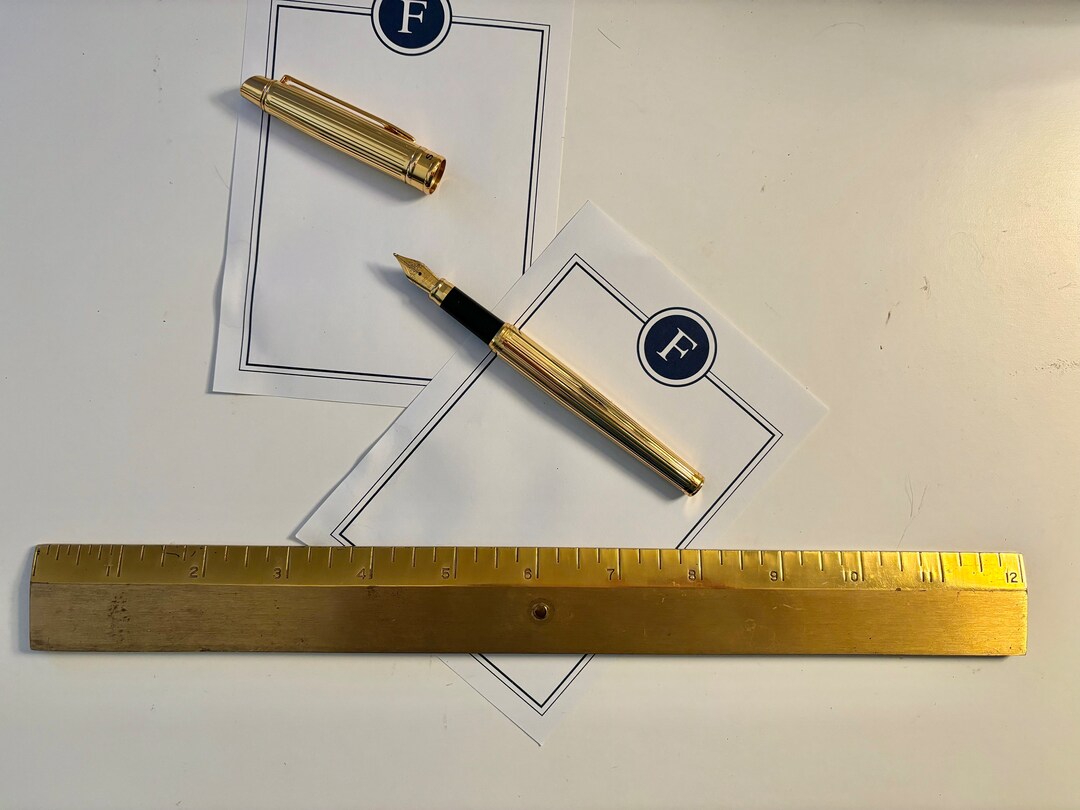 Vintage Solid Brass Ruler / Vintage Brass Ruler Desk Necessities for ...
