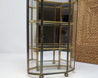 Vintage Brass Curio Cabinet - Etsy