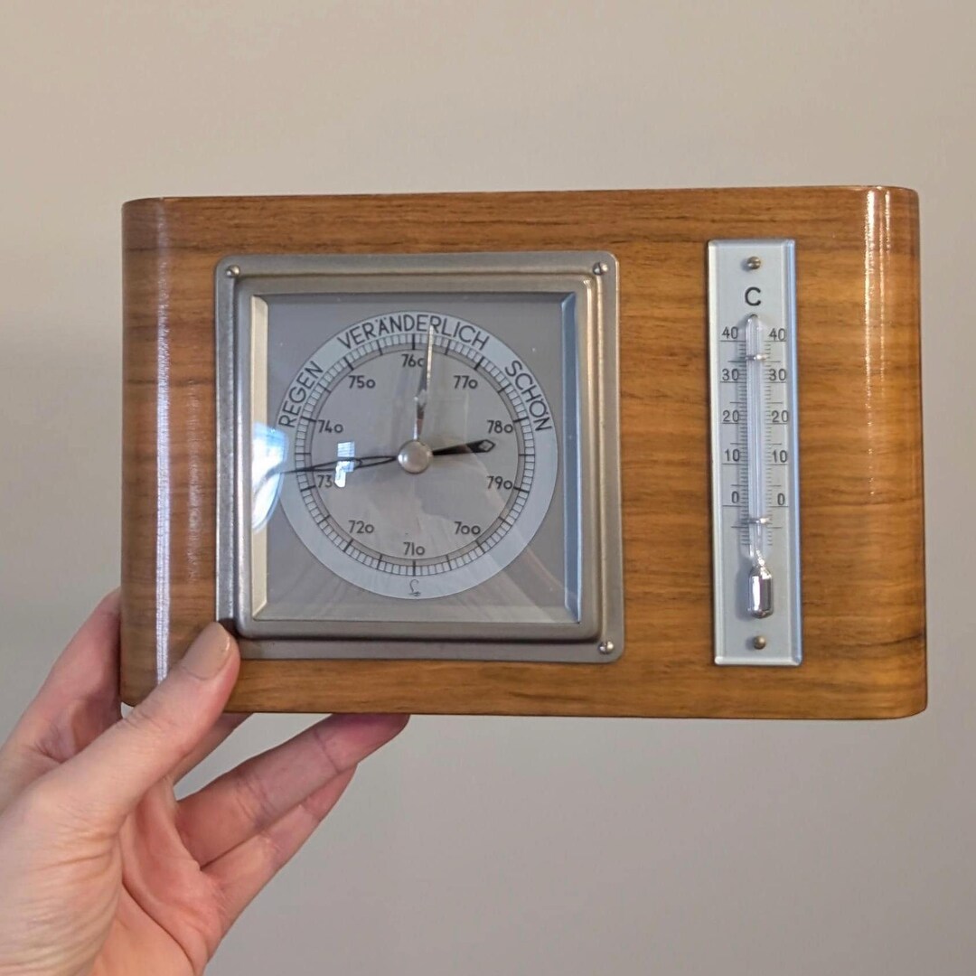 Vintage Barometer Made in Germany / Vtg Lufft MCM Barometer Hanging ...