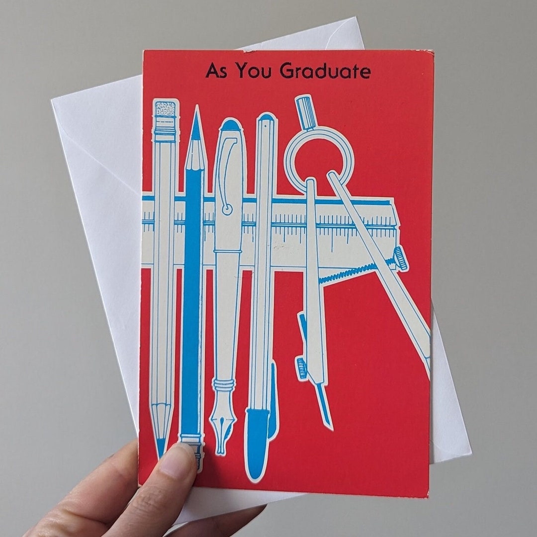 Vintage Graduation Card / Greeting Card for High School Grad Art School ...
