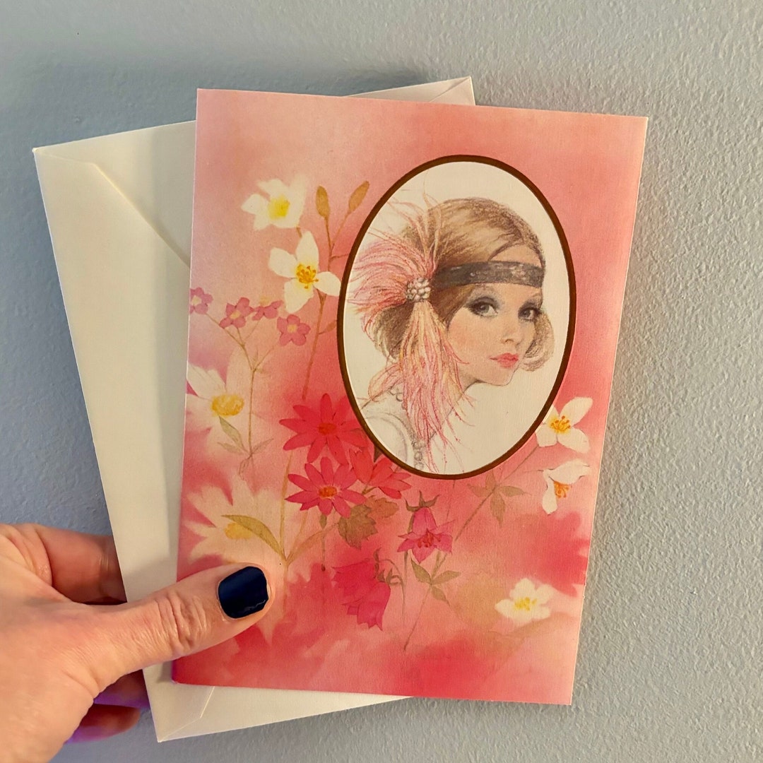 Vintage Get Well Soon Card / Flapper Get Well Note Card / New Old Stock ...