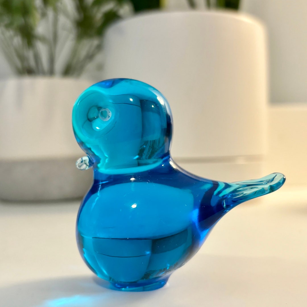 Vintage Scandinavian Art Glass Blue Bird / Vtg Sweden Konstglas Konst ...