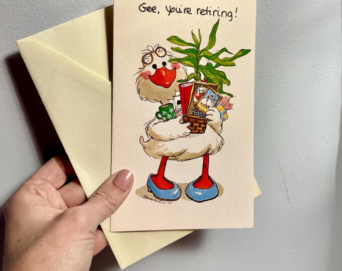 Cute Vintage Retirement Card / Vintage Retirement Card for Friend ...