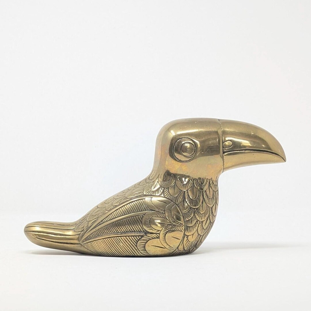 Rare Large Vintage Brass Toucan Sculpture by Dolbi Cashier / Brass Bird ...