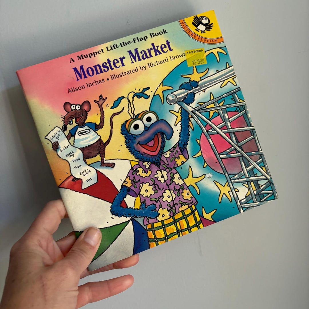 Vintage Copy Monster Market Book / 90s Lift the Flap Kids Book Vintage ...
